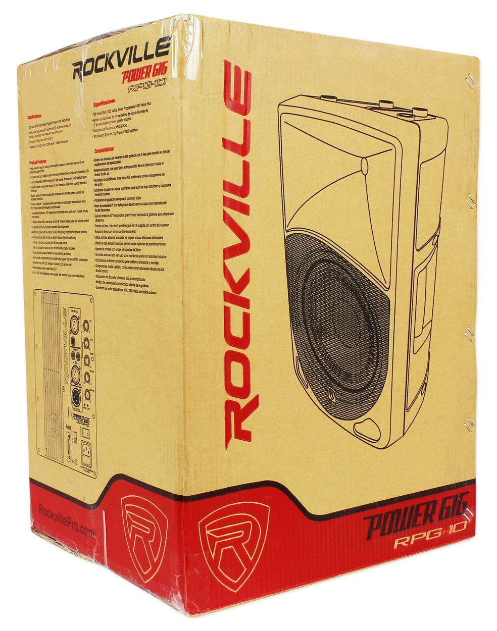 Rockville 2 RPG10 10" Powered 600W DJ PA Speakers+2 Subwoofers+Mounting Poles