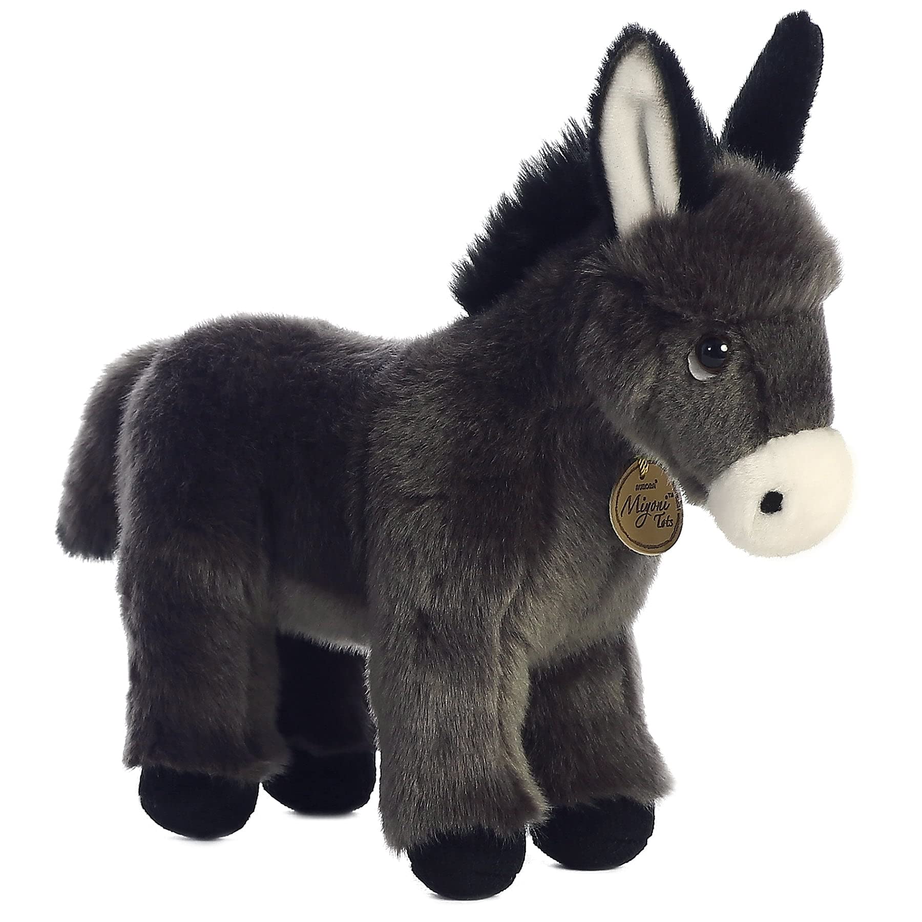 Aurora® Adorable Miyoni® Tots Donkey Foal Stuffed Animal - Lifelike Detail - Cherished Companionship - Gray 11 Inches