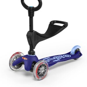 Micro Kickboard - Mini 3in1 Deluxe - Three Wheeled, Lean-to-Steer Swiss-Designed Micro Scooter for Toddlers with 3 Riding Options for Ages 1-5 (Blue)