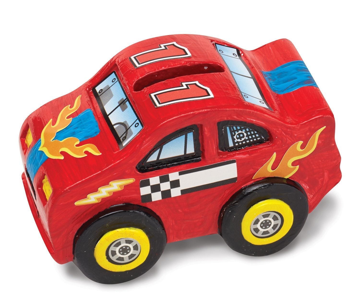 Melissa & Doug Race Car Bank: Decorate-Your-Own Kit & 1 Scratch Art Mini-Pad Bundle (08863)