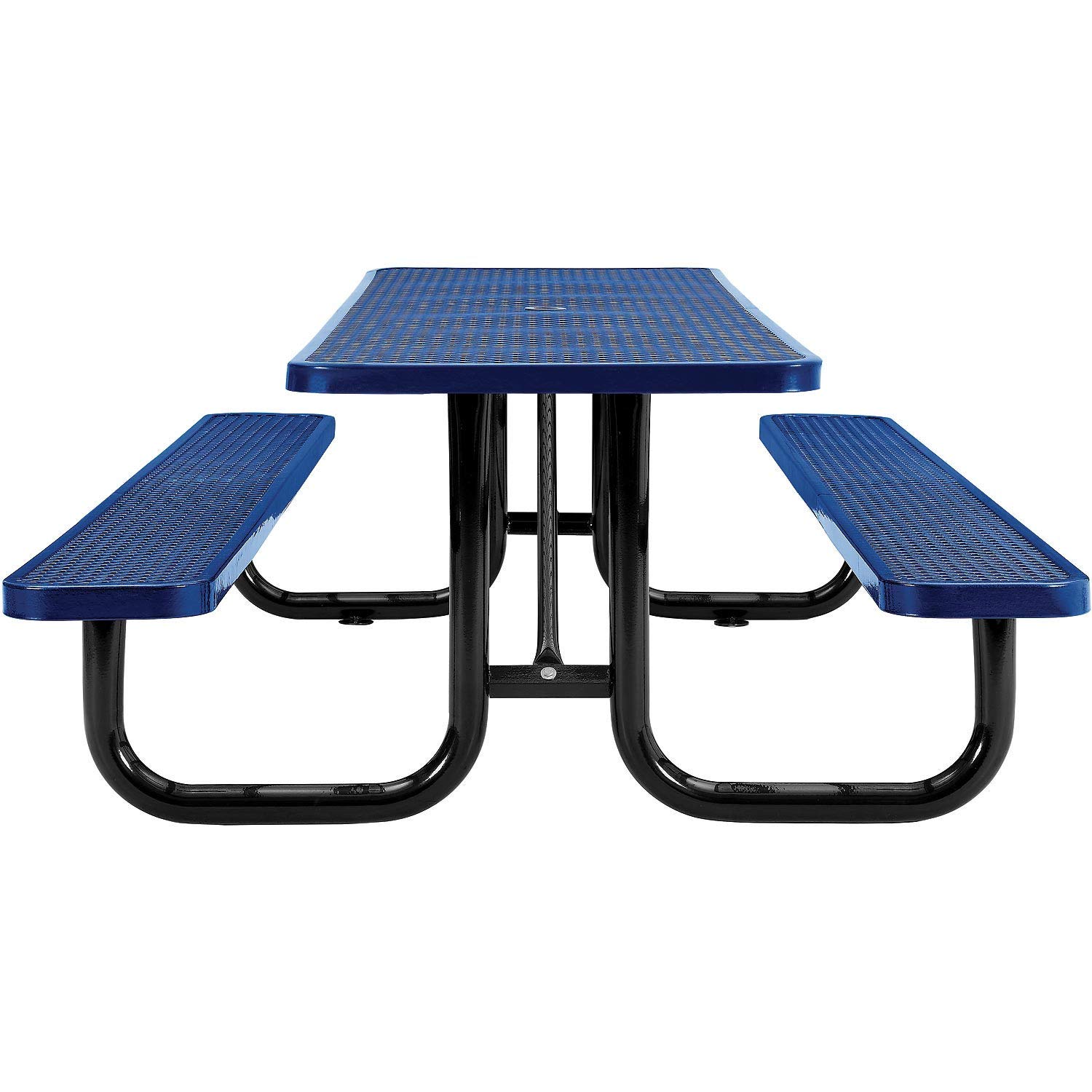 Global Industrial 8' Rectangular Picnic Table, Surface Mount, Blue (96" Long)