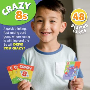 Peaceable Kingdom Crazy 8s Card Game for Kids - Funny Animal Illustrations