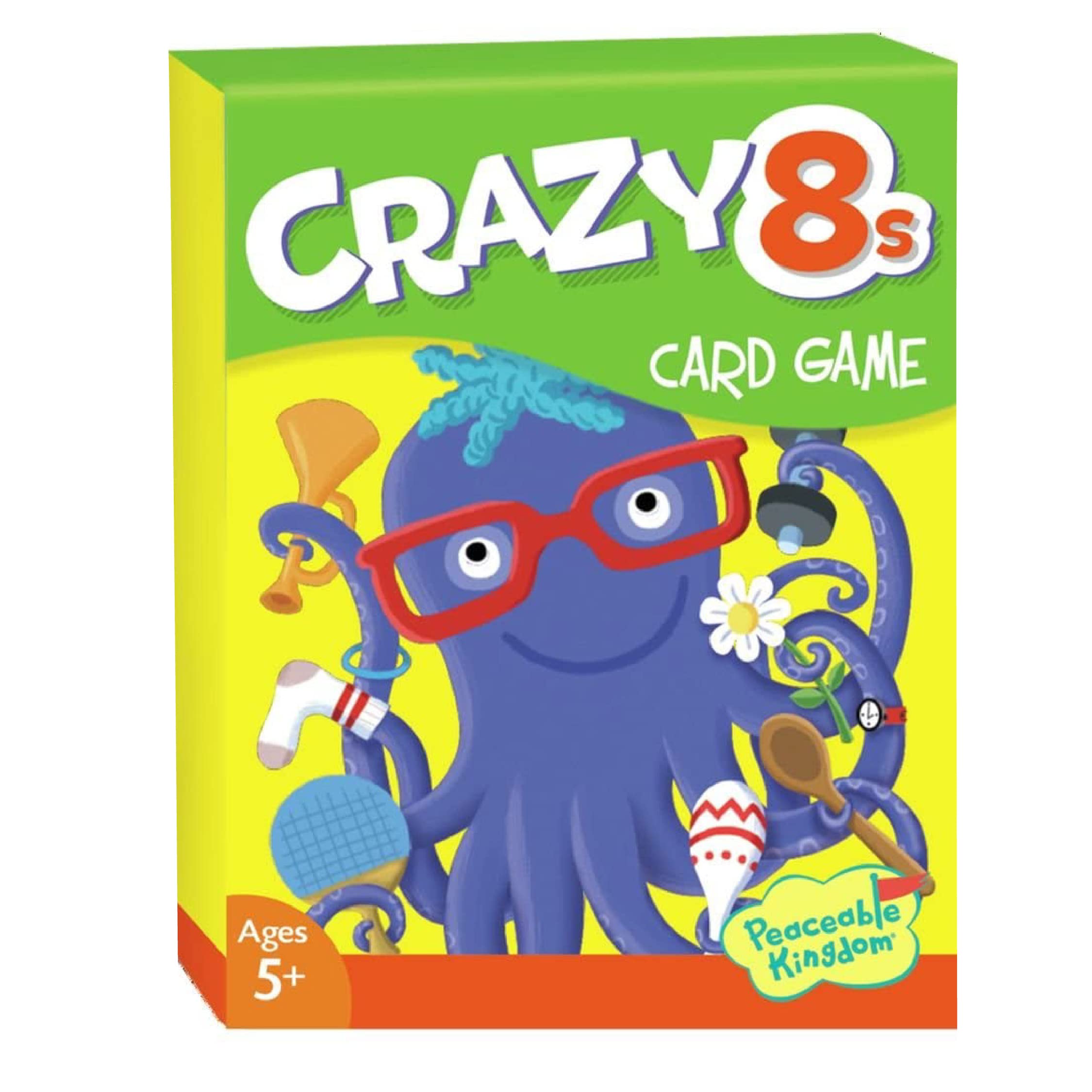 Peaceable Kingdom Crazy 8s Card Game for Kids - Funny Animal Illustrations