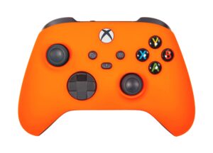 xbox one series x s custom soft touch controller - soft touch feel, added grip, neon orange color - compatible with xbox one, series x, series s