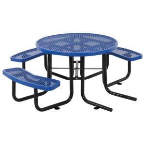 global industrial 46" wheelchair accessible round picnic table, surface mount, blue