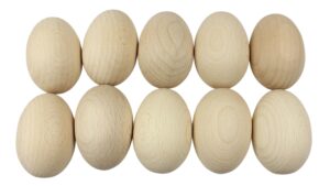 efo wooden eggs for arts and crafts or easter decorations - easter gift idea - great for easter basket egg hunt or home decor - unpainted eggs set of 10