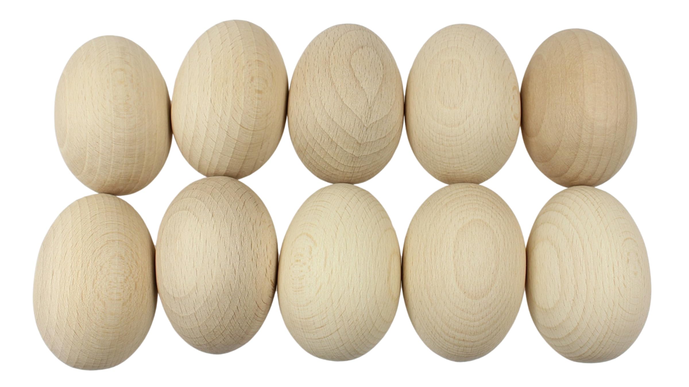 efo Wooden Eggs for Arts and Crafts or Easter Decorations - Easter Gift Idea - Great for Easter Basket Egg Hunt or Home Decor - Unpainted Eggs Set of 10