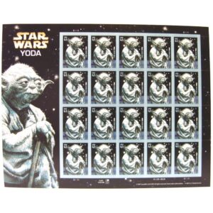 star wars yoda collectible sheet of 20 x 41 cent stamps scott 4205