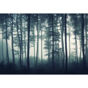 wall26 - landscape mural of a misty forest - wall mural, removable sticker, home decor - 100x144 inches