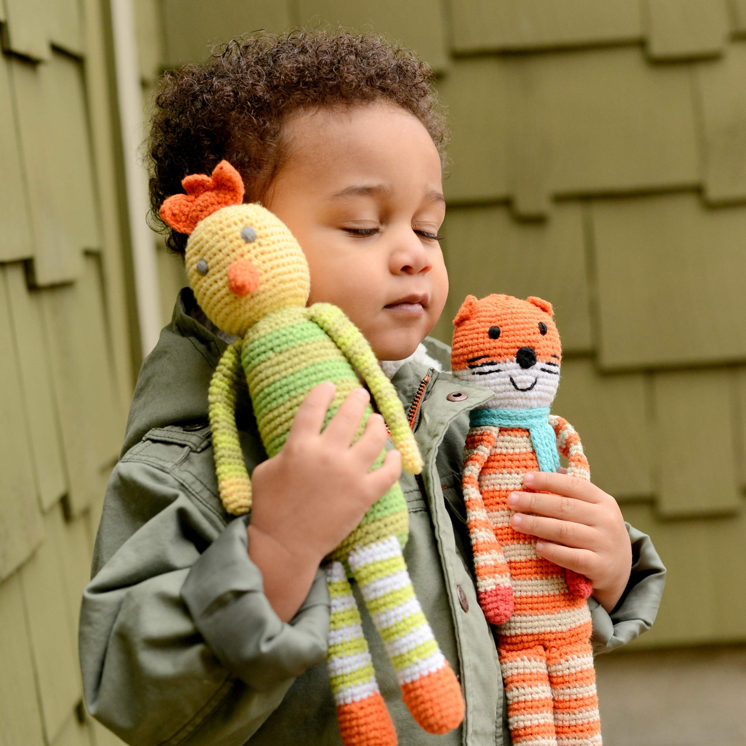 Pebble | Handmade Fox - Orange | Crochet | Fair Trade | Pretend | Imaginative Play | Woodlands | Rattle | Machine Washable