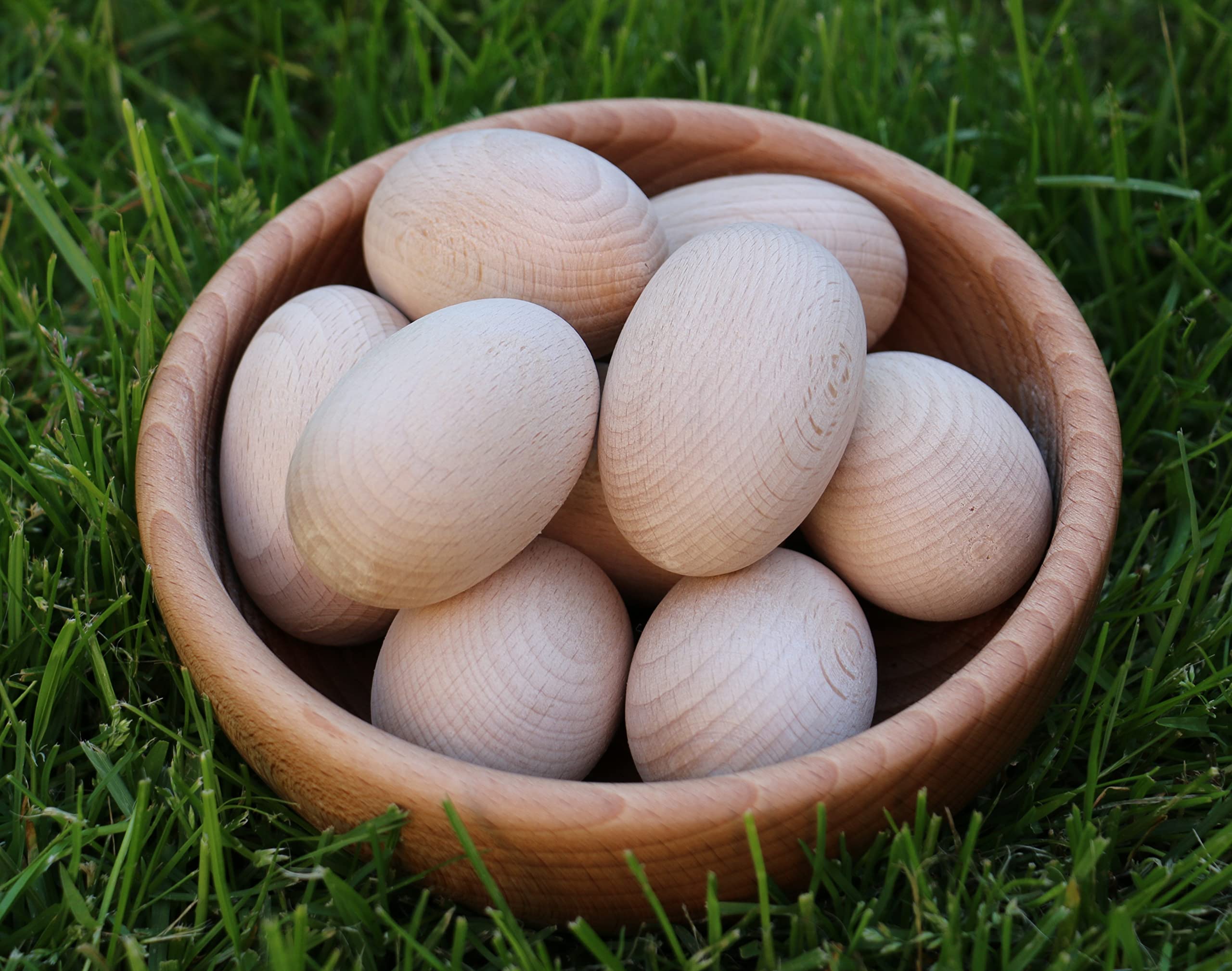 efo Wooden Eggs for Arts and Crafts or Easter Decorations - Easter Gift Idea - Great for Easter Basket Egg Hunt or Home Decor - Unpainted Eggs Set of 10