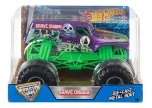 hot wheels monster jam grave digger truck, purple