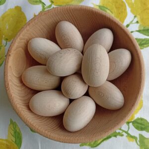 efo Wooden Eggs for Arts and Crafts or Easter Decorations - Easter Gift Idea - Great for Easter Basket Egg Hunt or Home Decor - Unpainted Eggs Set of 10