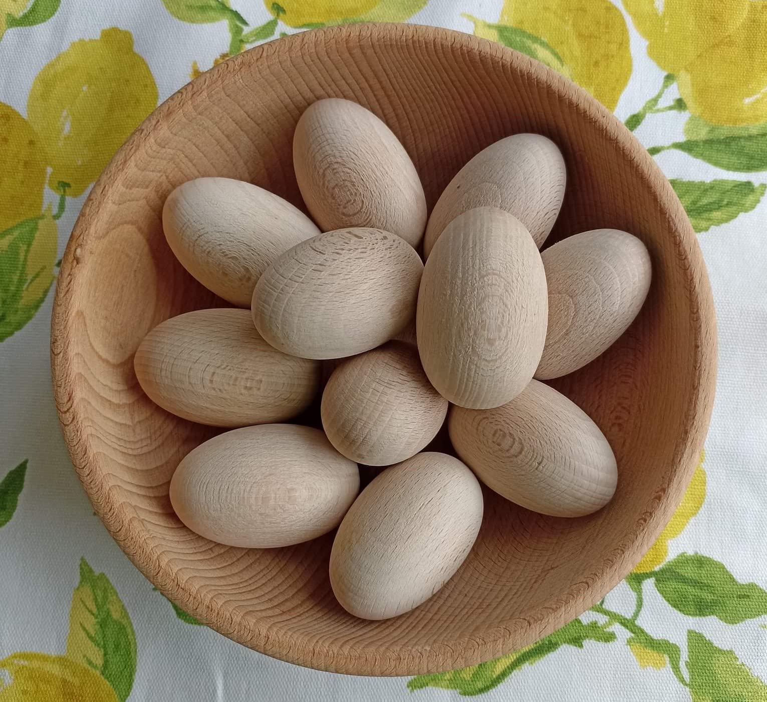 efo Wooden Eggs for Arts and Crafts or Easter Decorations - Easter Gift Idea - Great for Easter Basket Egg Hunt or Home Decor - Unpainted Eggs Set of 10