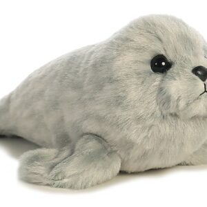 Aurora® Adorable Mini Flopsie™ Harbor Seal Stuffed Animal - Playful Ease - Timeless Companions - Gray 8 Inches