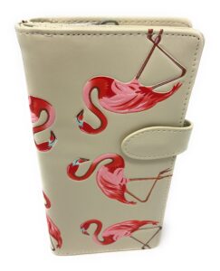 shag wear flamingo large animal wallet for women and teen girls vegan faux leather beige 7"