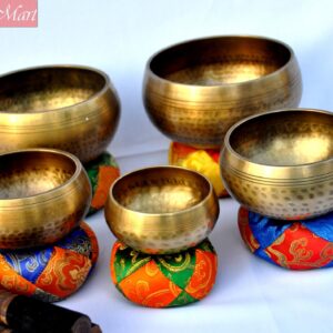 Set of 5 Hand Hammered Singing bowls-tibetan singing bowl-meditation bowls, Healing bowls