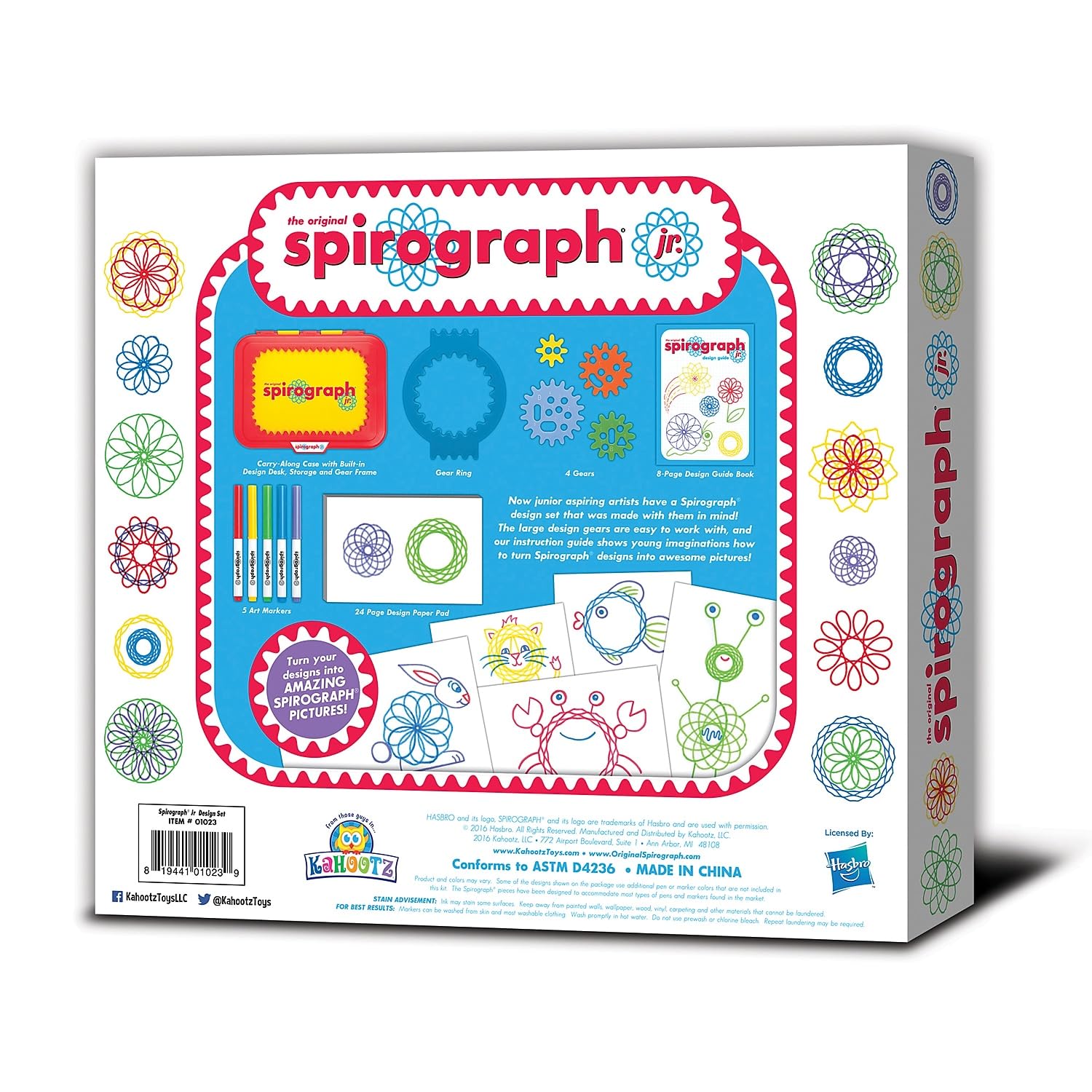 Spirograph Jr. — Jumbo Sized Gears Classic Retro Toy For Spiral Drawing Art Design Toy Kit for Smaller Hands — For Kids Ages 3 and Up