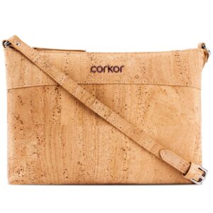 corkor cork purse – cork handbags for women, vegan crossbody bag cruelty free natural