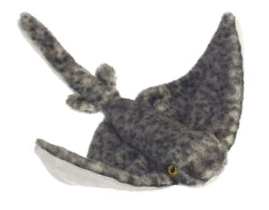 aurora® adorable mini flopsie™ sting ray stuffed animal - playful ease - timeless companions - gray 8 inches