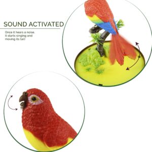 Haktoys Sound-Activated Singing Bird in Cage - Realistic Chirping and Motion, Battery-Operated Desk & Room Accessory with Melodic Sounds