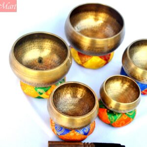 Set of 5 Hand Hammered Singing bowls-tibetan singing bowl-meditation bowls, Healing bowls