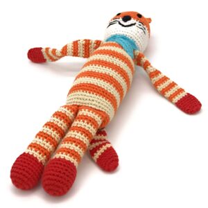 Pebble | Handmade Fox - Orange | Crochet | Fair Trade | Pretend | Imaginative Play | Woodlands | Rattle | Machine Washable