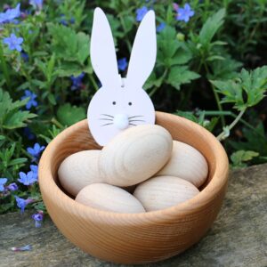 efo Wooden Eggs for Arts and Crafts or Easter Decorations - Easter Gift Idea - Great for Easter Basket Egg Hunt or Home Decor - Unpainted Eggs Set of 10