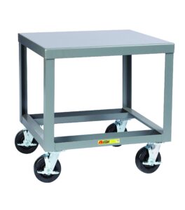 little giant mth2230-6phbk30 mobile machine table, 3600 lb. capacity, 22" x 30" top, 30" length, 22" width, 30" height, 7 gauge, gray