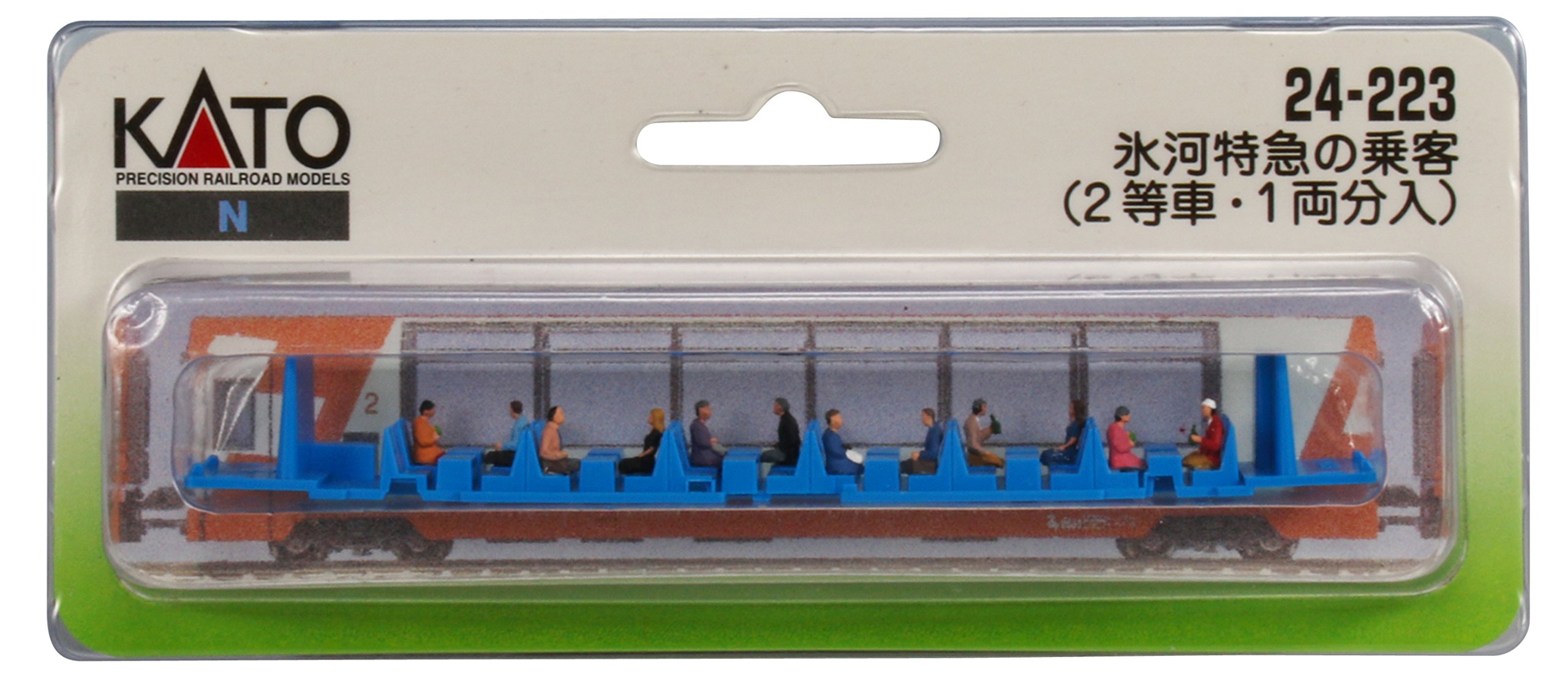 N gauge 24-223 passengers on the Glacier Express (2nd class cars and 1-car) by Kato