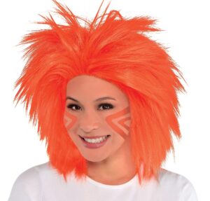 crazy wig orange headwear - one size fits all (1 count) - ideal costume accessory for parties & events