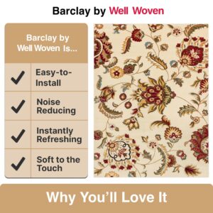 Well Woven Barclay Collection Ashley Oriental Ivory 2x7 Runner Rug - for Hallways, Kitchens, and Entryways