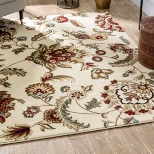 Well Woven Barclay Collection Ashley Oriental Ivory 2x7 Runner Rug - for Hallways, Kitchens, and Entryways