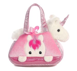 aurora® fashionable fancy pals™ peek-a-boo unicorn stuffed animal - on-the-go companions - stylish accessories - multicolor 7 inches