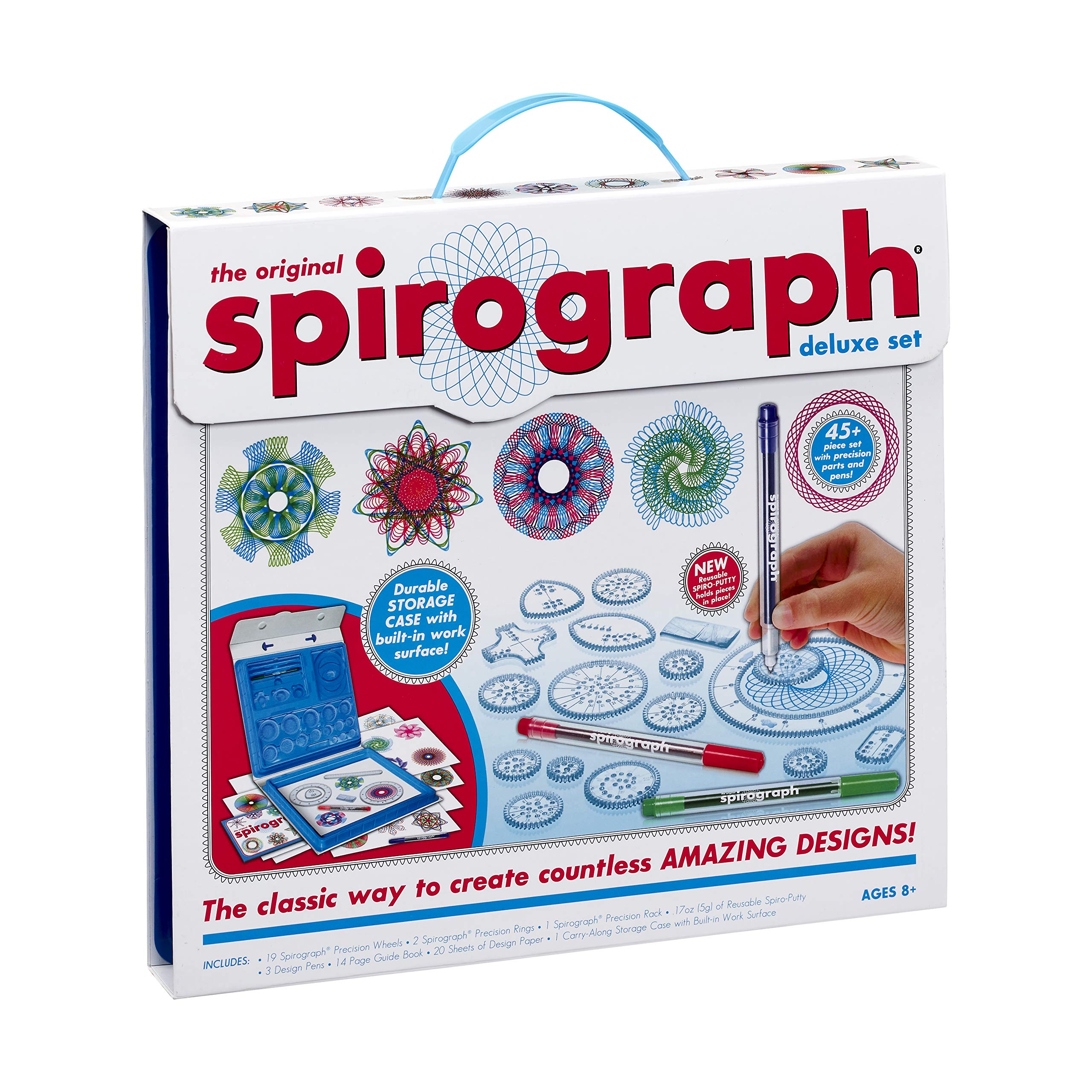 GRANDI GIOCHI The Original Spirograph - Deluxe Set - Arts and Crafts - Kids Aged 8 Years and Up - Gift for Boy or Girl