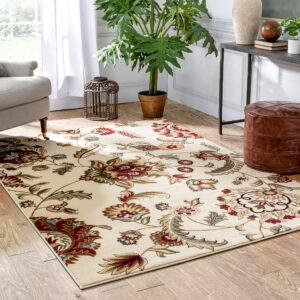 Well Woven Barclay Collection Ashley Oriental Ivory 2x7 Runner Rug - for Hallways, Kitchens, and Entryways