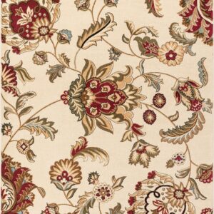 Well Woven Barclay Collection Ashley Oriental Ivory 2x7 Runner Rug - for Hallways, Kitchens, and Entryways