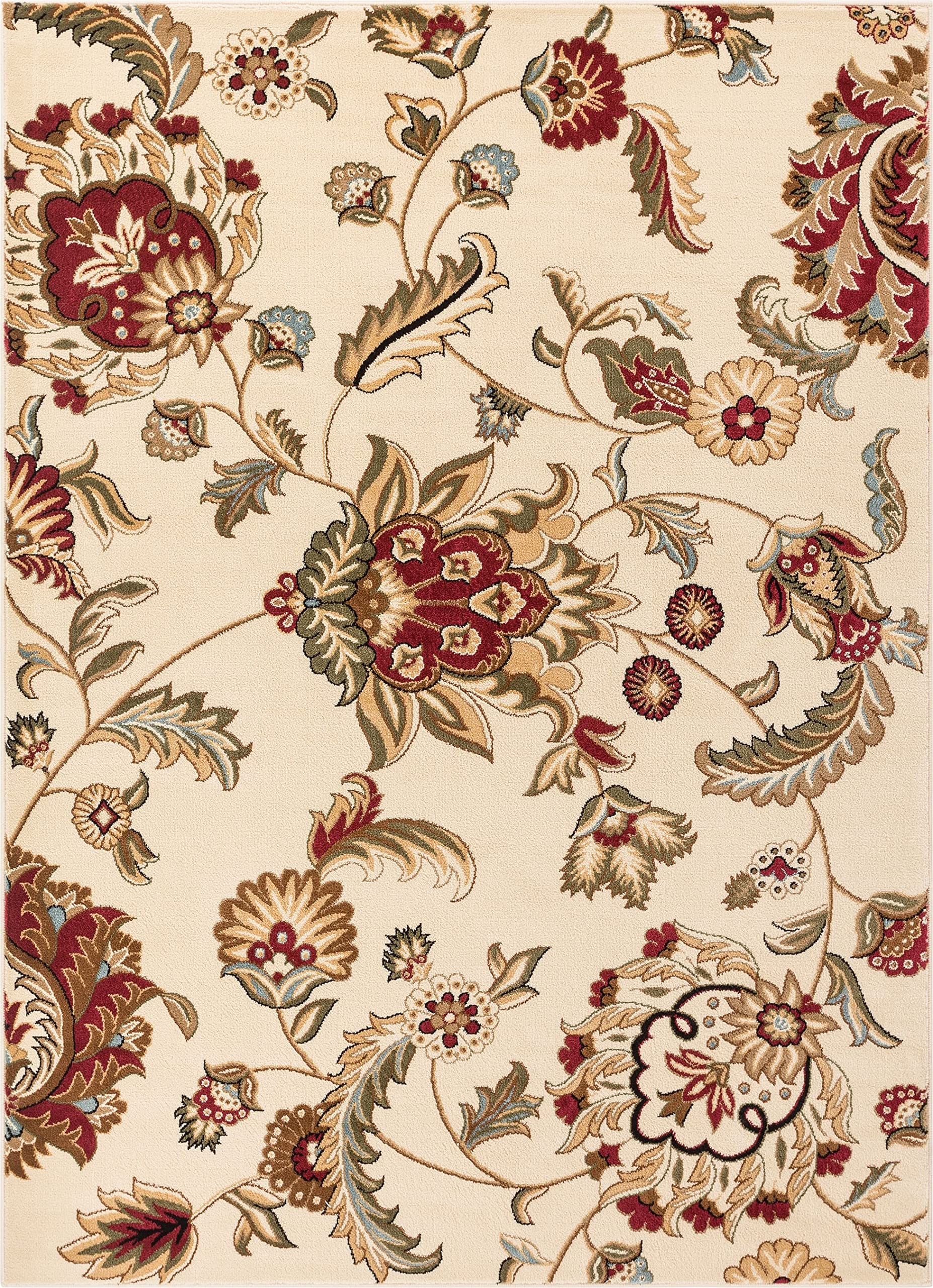 Well Woven Barclay Collection Ashley Oriental Ivory 2x7 Runner Rug - for Hallways, Kitchens, and Entryways