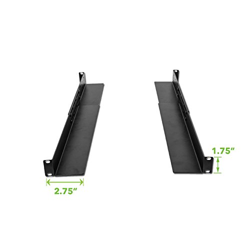 NavePoint Adjustable Rack Mount Server Shelf Rails 1U Full Depth 3-Pack