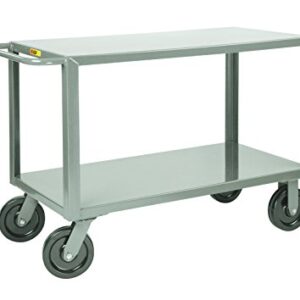 Little Giant GH-3048-8PHK Extra-Heavy Duty Shelf Truck, 5000 lb. Capacity, 53.5" Length, 30" Width, 36" Height, 2 Shelves, 2 Rigid 2 Swivel