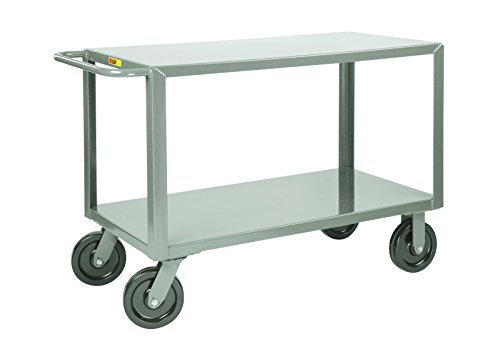 Little Giant GH-3048-8PHK Extra-Heavy Duty Shelf Truck, 5000 lb. Capacity, 53.5" Length, 30" Width, 36" Height, 2 Shelves, 2 Rigid 2 Swivel