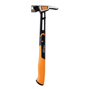 fiskars isocore 22 oz milled-face framing claw hammer, with shock reduction, 16 in