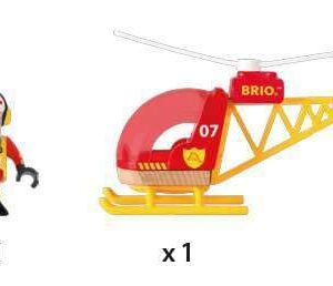 BRIO World - 33797 Firefighter Helicopter | 3 Piece Helicopter Toy for Kids Ages 3 and Up