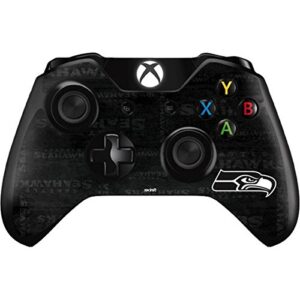 skinit decal gaming skin compatible with xbox one controller - officially licensed nfl seattle seahawks black & white design