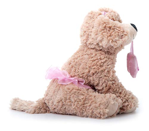 The Petting Zoo Ballerina Scruffy Dog Stuffed Animal, Gifts for Kids, Caramel Brown Dog Plush Toy 10 Inches