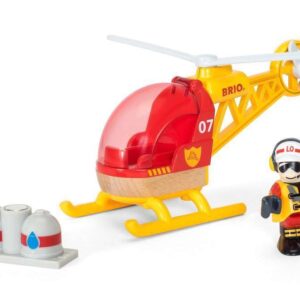 BRIO World - 33797 Firefighter Helicopter | 3 Piece Helicopter Toy for Kids Ages 3 and Up