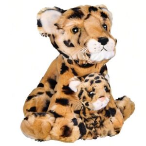 Rhode Island Novelty 11 Inch and 5 Inch Birth of Life Cheetah - Mom/Dad Cheetah with Baby Cheetah Plush