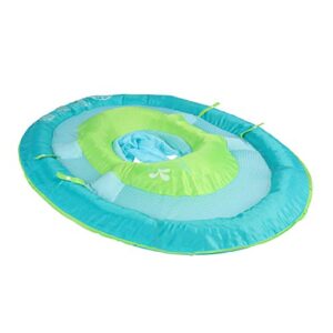 SwimWays Baby Spring Float with Canopy - Inflatable Float for Children with Detached Floating Toys and UPF Sun Protection - Aqua/Green