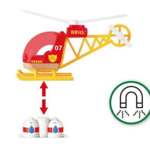 BRIO World - 33797 Firefighter Helicopter | 3 Piece Helicopter Toy for Kids Ages 3 and Up