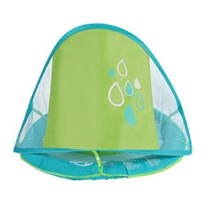 SwimWays Baby Spring Float with Canopy - Inflatable Float for Children with Detached Floating Toys and UPF Sun Protection - Aqua/Green